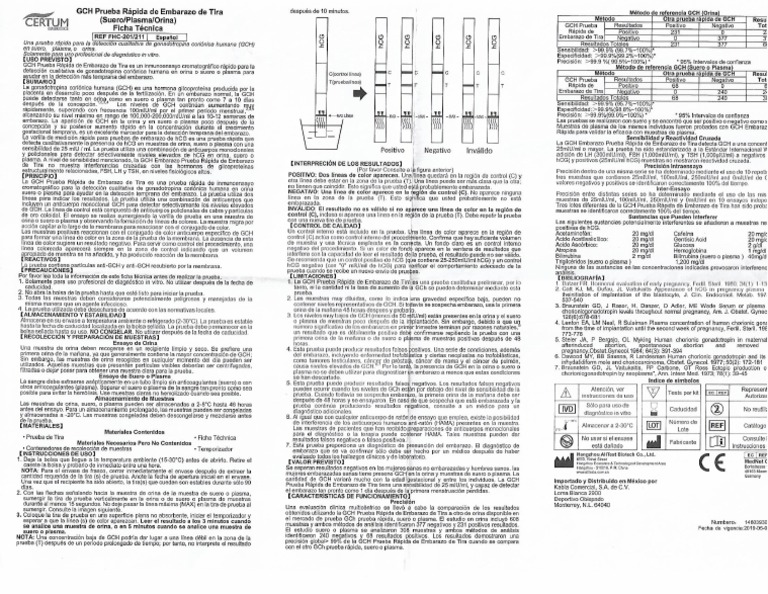 GCH Embarazo Prueba Rapida CENTRUM | PDF
