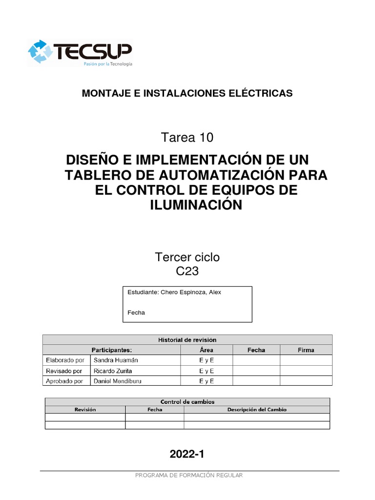 Tarea 10 - Implementacion de Tablero de Automatización para Control de ...