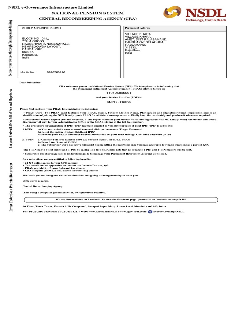 Your NPS Journey Begins: Understanding Your PRAN Kit and Benefits of ...