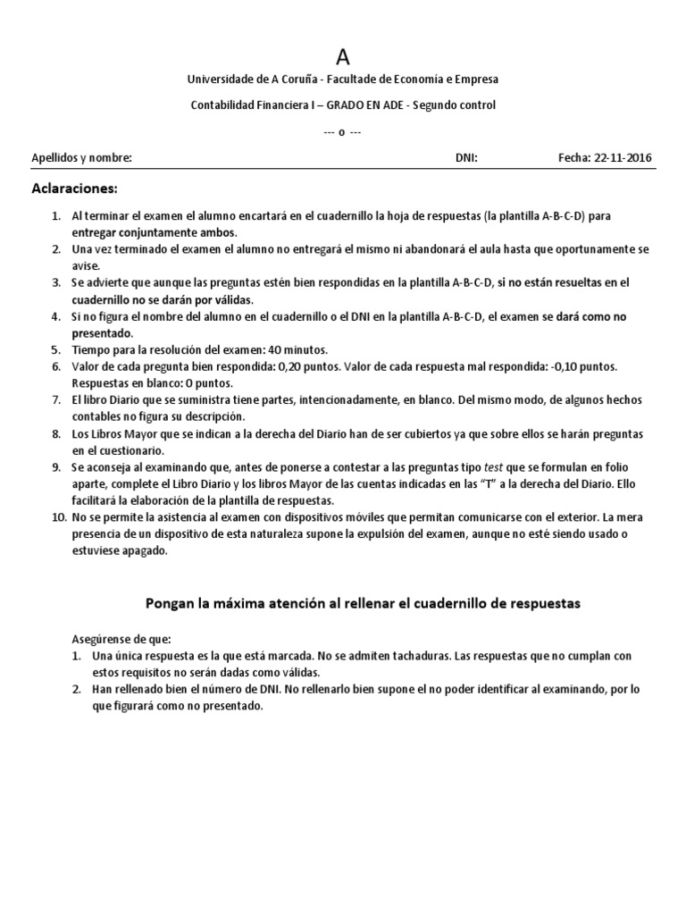 Control 2 - A2 - Soluciones | PDF | Contabilidad | Negocios económicos