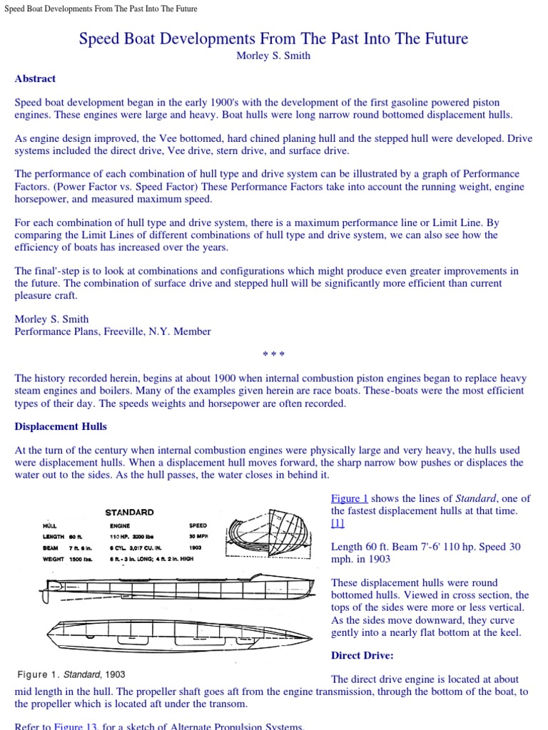 Speed Boat Developments From The Past Into The Future | PDF | Hull ...