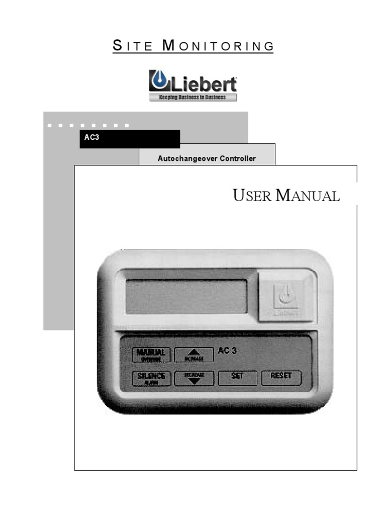 Liebert Ac3 Auto Change Over | PDF | Electromagnetic Interference | Relay