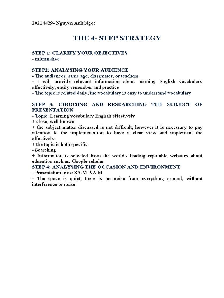 4 Step Strategy | PDF | Career & Growth | Art