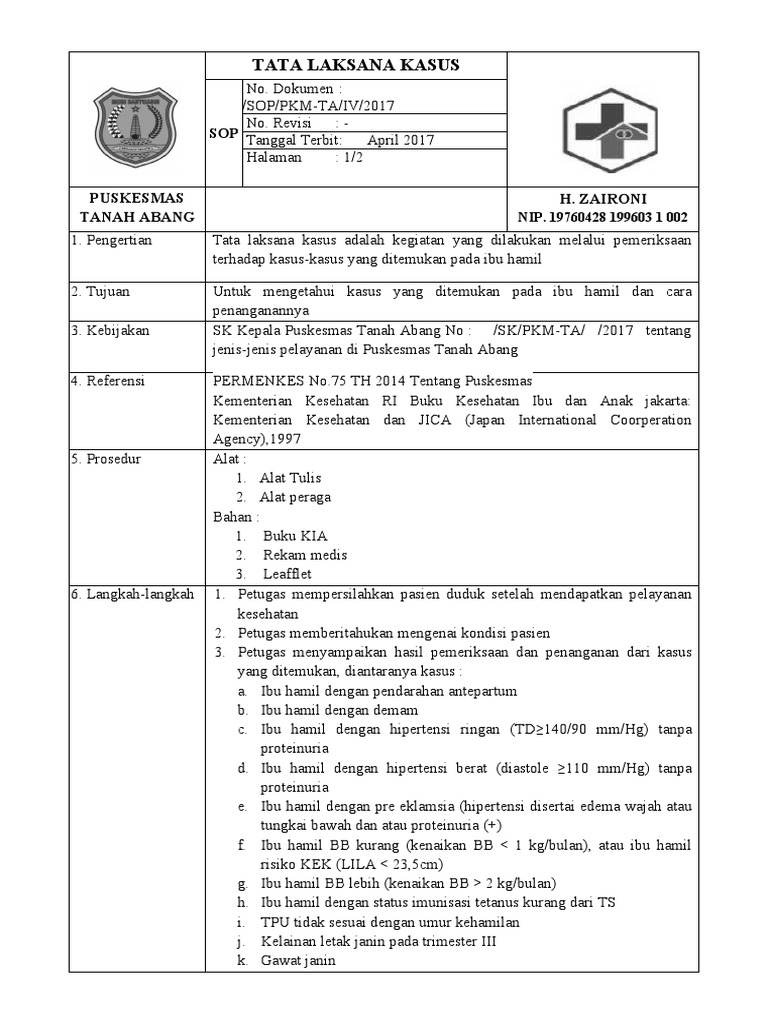 Sop Tata Laksana Kasus | PDF | Kesehatan Holistik