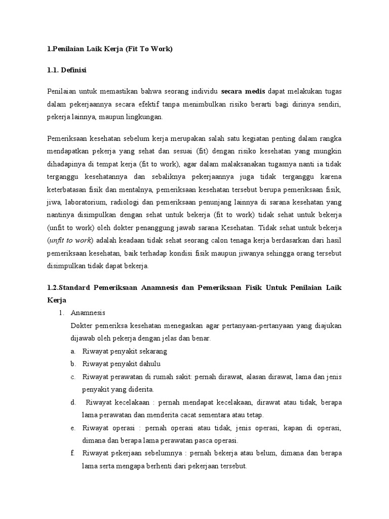 Penilaian Laik Kerja | PDF