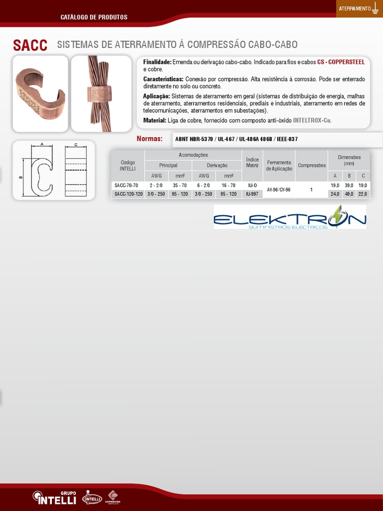 Ficha Tecnica Conectores Tipo C de Cobre | PDF | Distribuição de ...