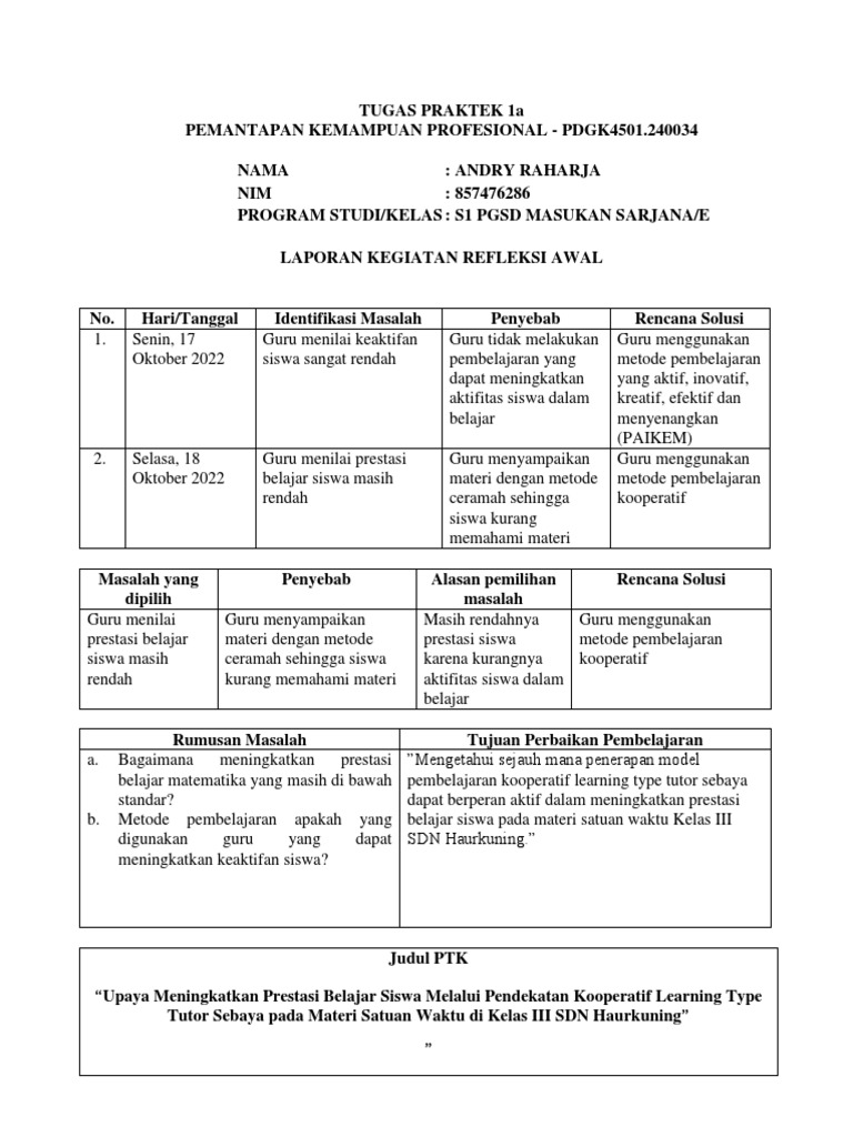 Tugas Praktek 1a PKP - Andry Raharja | PDF