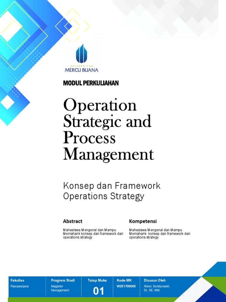 Modul 1-Framework & Operations Strategy | PDF