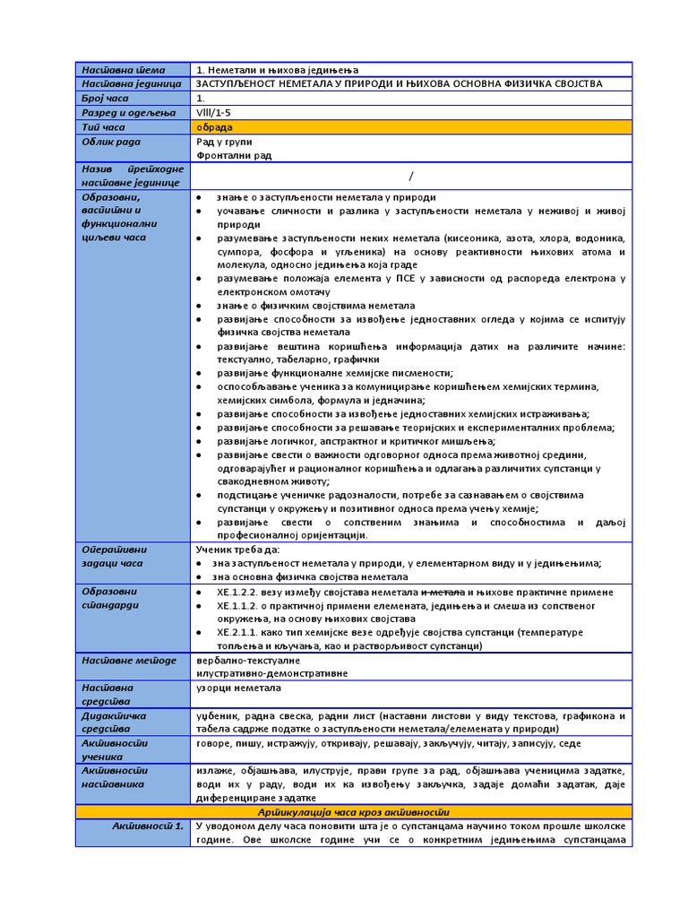 01 Nemetali I Njihova Jedinjenja Obrada | PDF