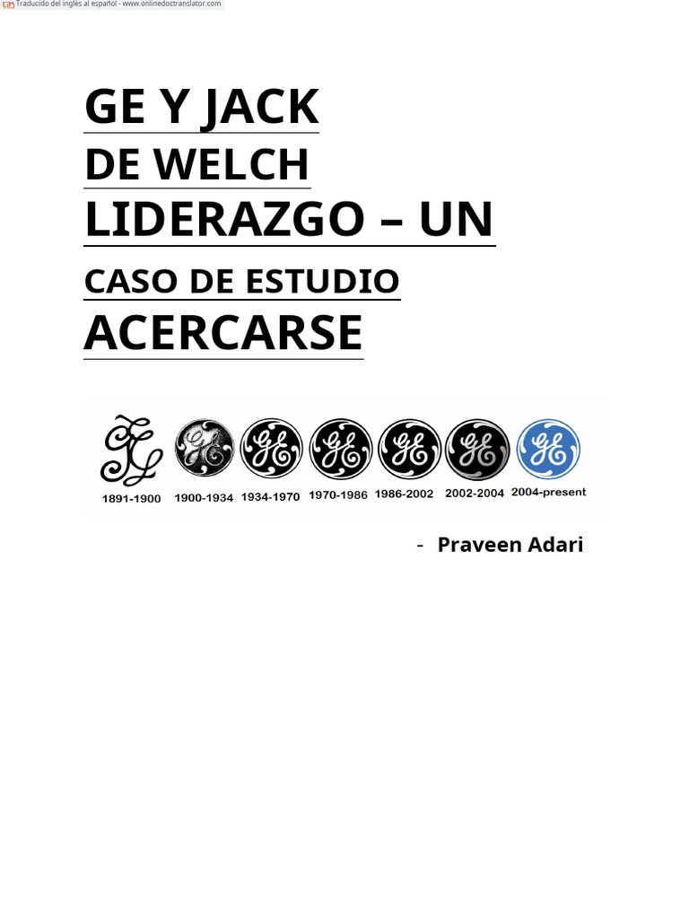 Liderazgo de Jack Welch en GE | PDF | Energia General | Liderazgo