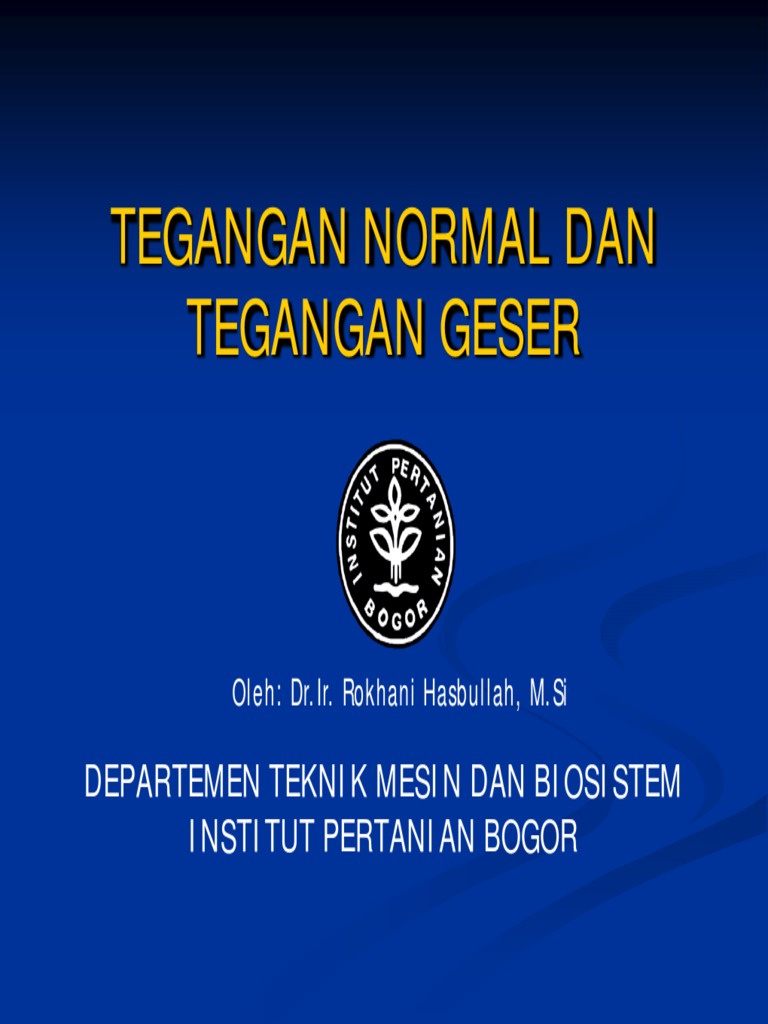 Rumus Tegangan Normal dan Geser | PDF | Sains & Matematika