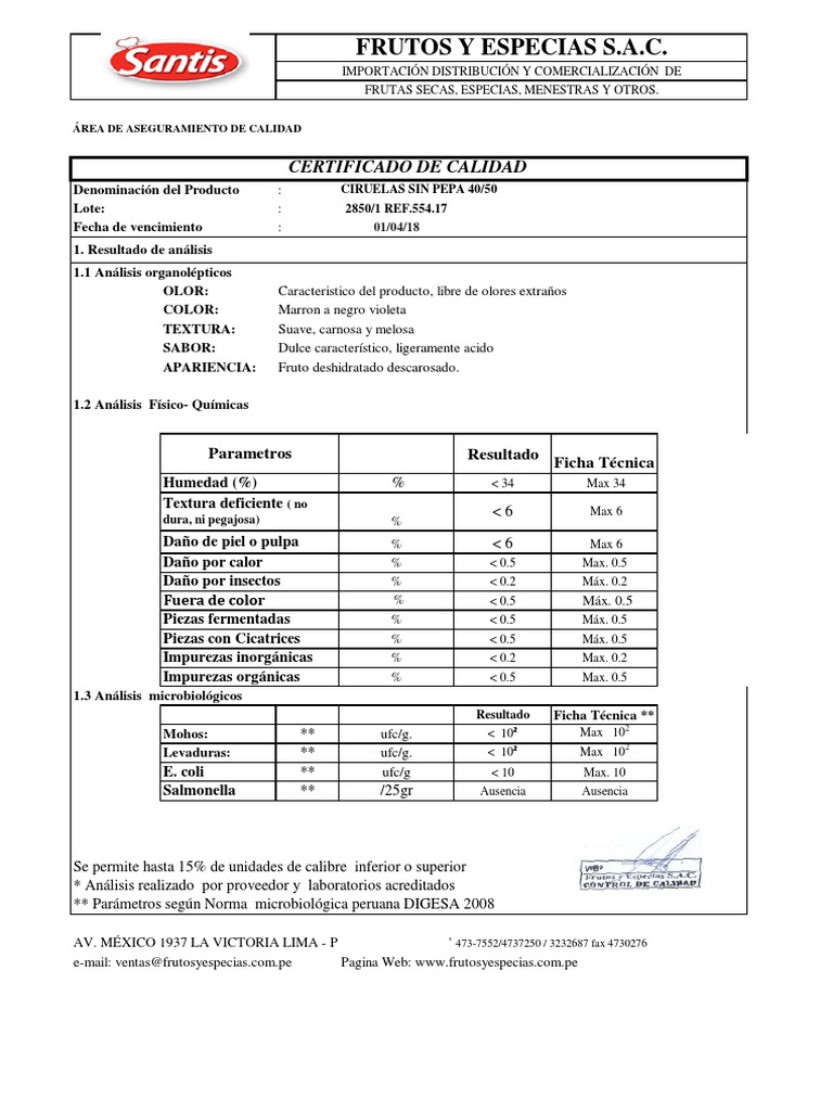 CC - Ciruelas Sin Pepa | PDF | Industria de alimentos | Comida y bebida