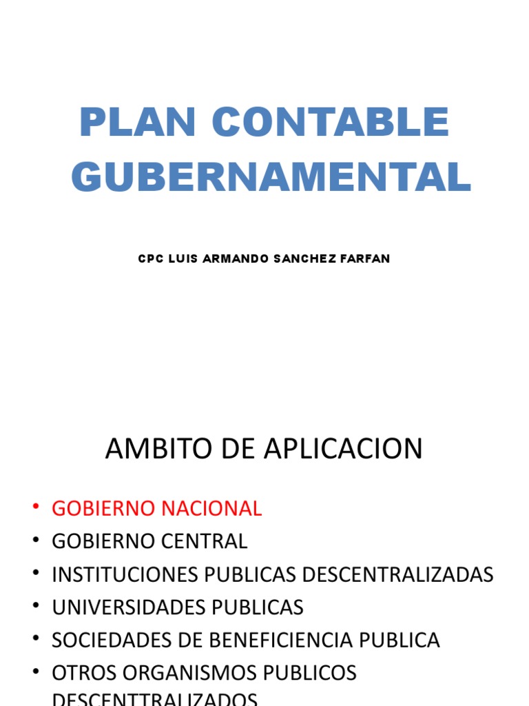Plan Contable Gubernamental | PDF