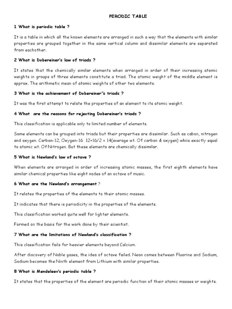 Perodic Table | PDF | Periodic Table | Ion