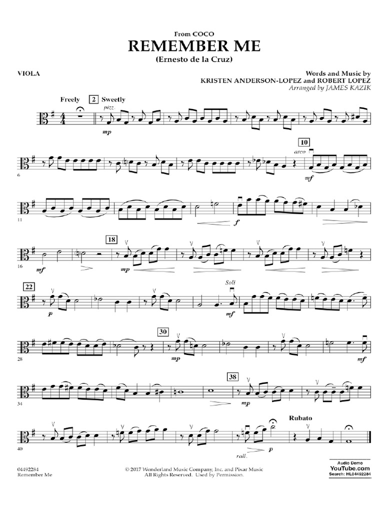 Remember Me (Coco) - Viola | PDF