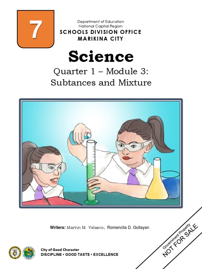 Sci7 Q1 M3 Substance-And-Elements | PDF | Mixture | Chemical Substances