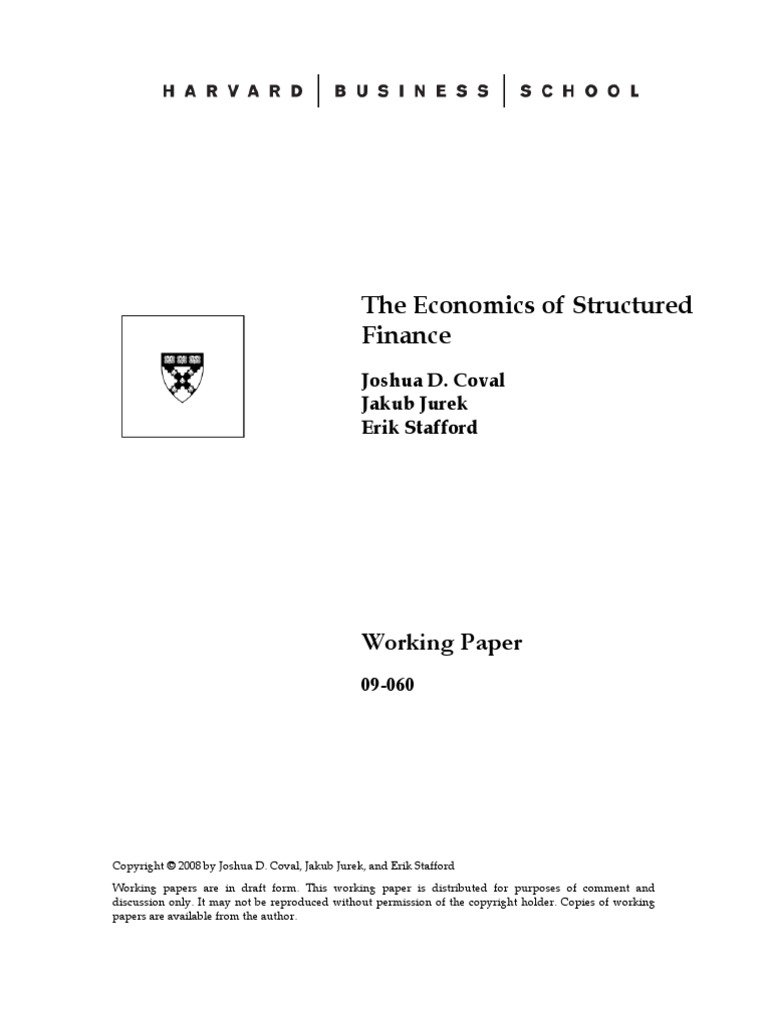 Economics of Structured Finance | PDF | Collateralized Debt Obligation ...