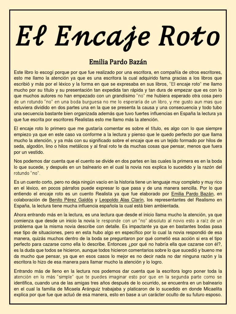 El Encaje Roto | PDF | Cuentos | Narración