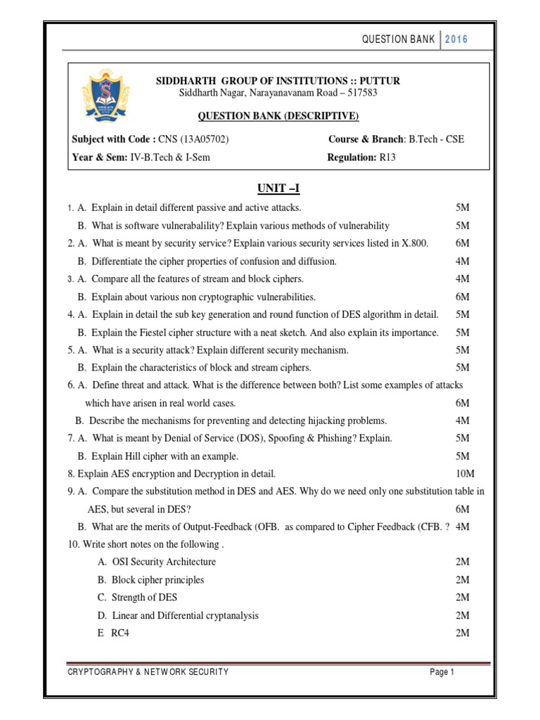 Unit - I | Download Free PDF | Cryptography | Encryption