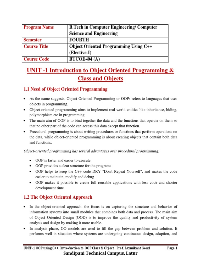 Unit 1-3 | PDF | Programming | Constructor (Object Oriented Programming)