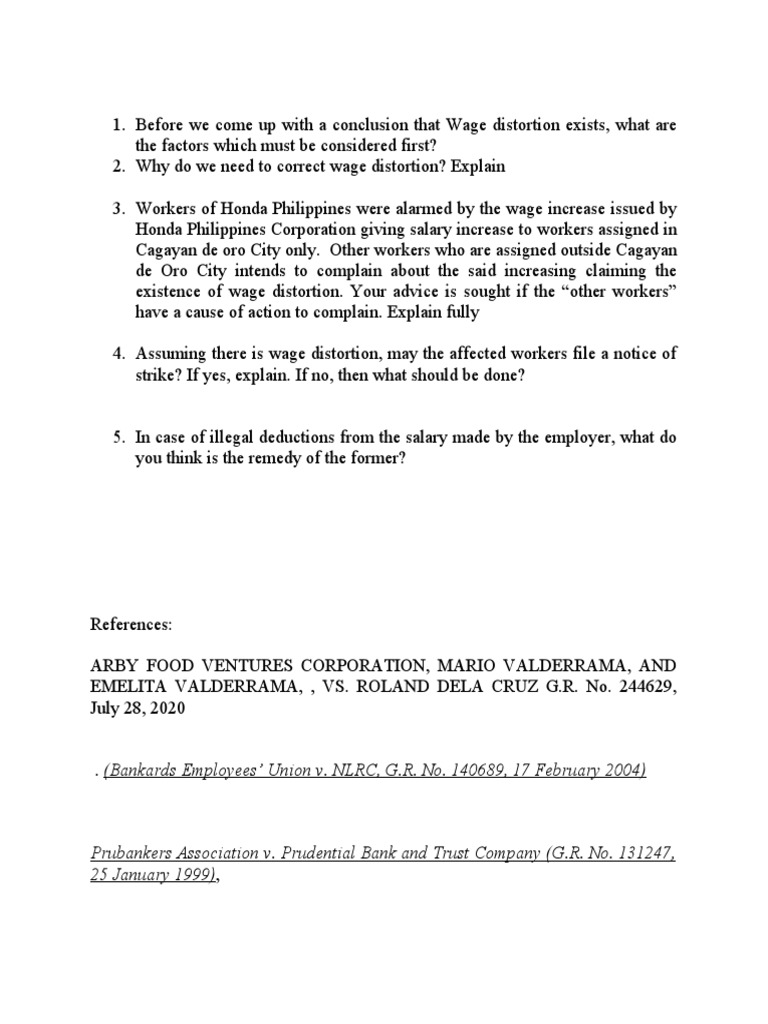 Quiz On Wages Questions | PDF | Business