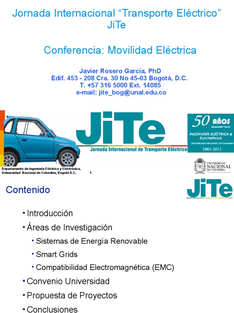 Presentacion Base Conferencia JiTE - UN - Rev - B | PDF | Ingenieria Eléctrica | Ingeniería