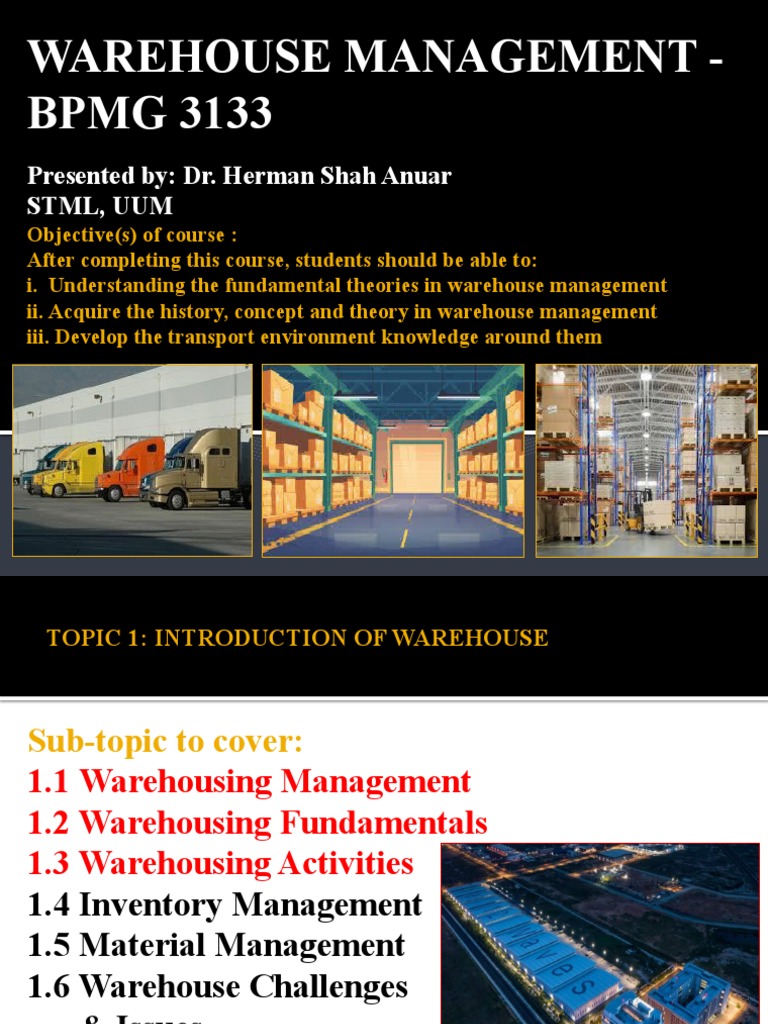 Chapter 1.1 Intro To Warehouse | PDF | Warehouse | Inventory