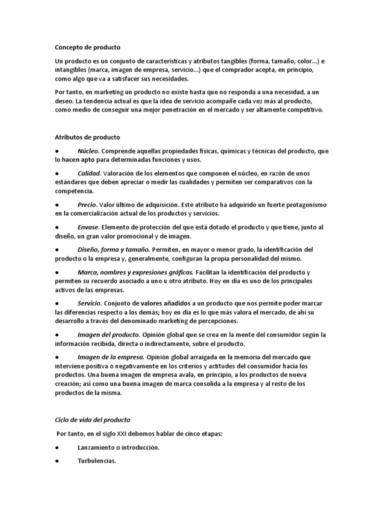 Resumen FVT | PDF | Producto (Negocio) | Marketing