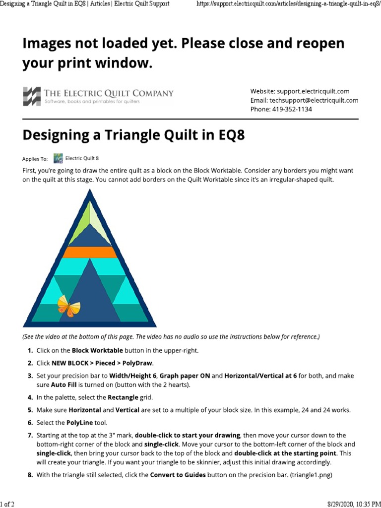 Designing A Triangle Quilt EQ8 | PDF | Home & Garden | Computers