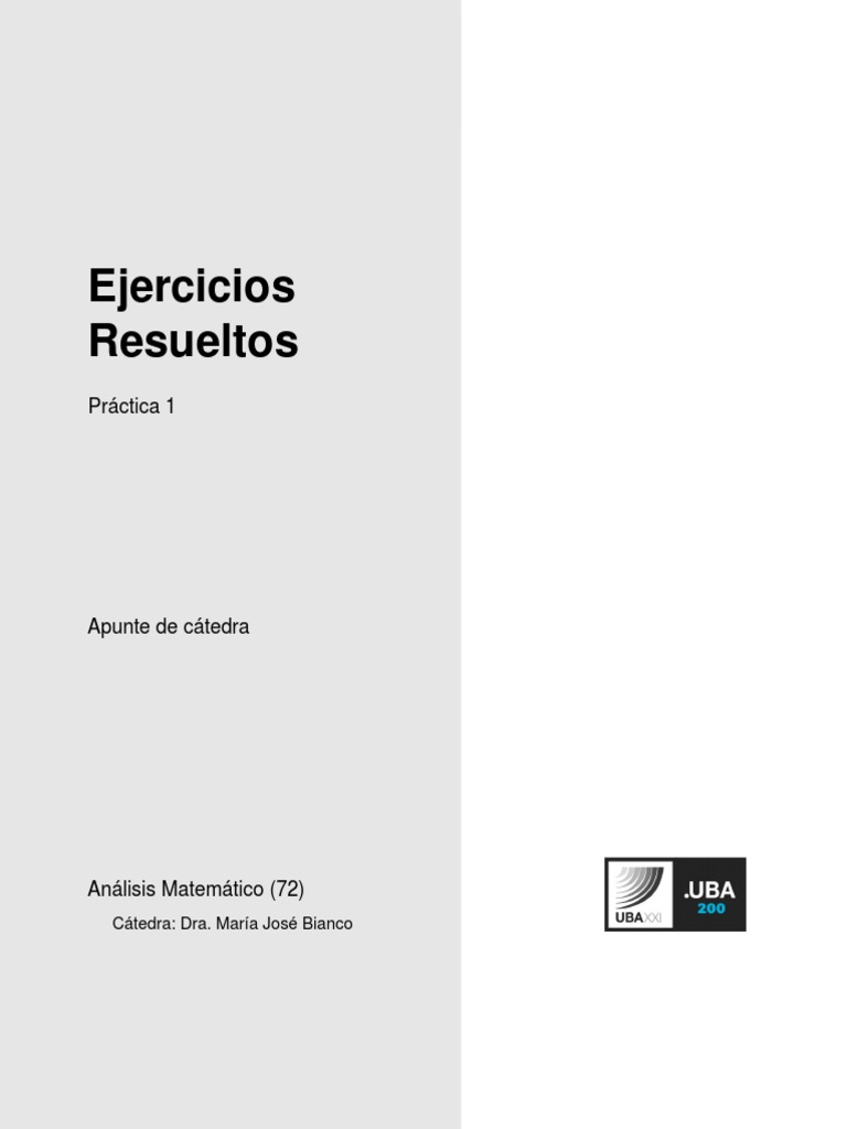 Práctica 1. Ejercicios Resueltos - Análisis Matemático | PDF | Ecuaciones | Conceptos matemáticos