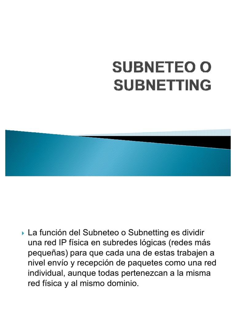 Subneteo o Subnetting | PDF | Dirección IP | Protocolos de internet