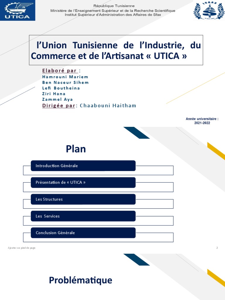 Présentation de l'UTICA en Tunisie | PDF | Tunisie | Business