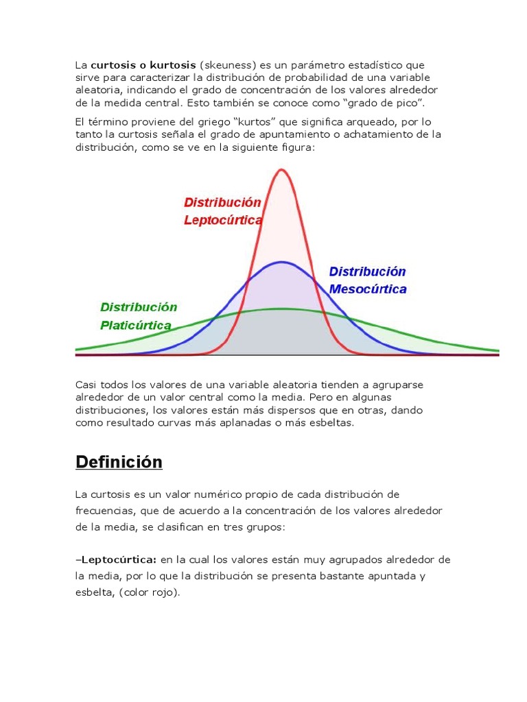 Curtosis | PDF | Media | Teoría estadística