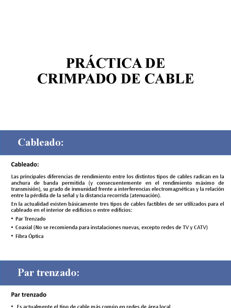 Práctica de Crimpado de Cable | PDF | Electrónica | Telecomunicaciones
