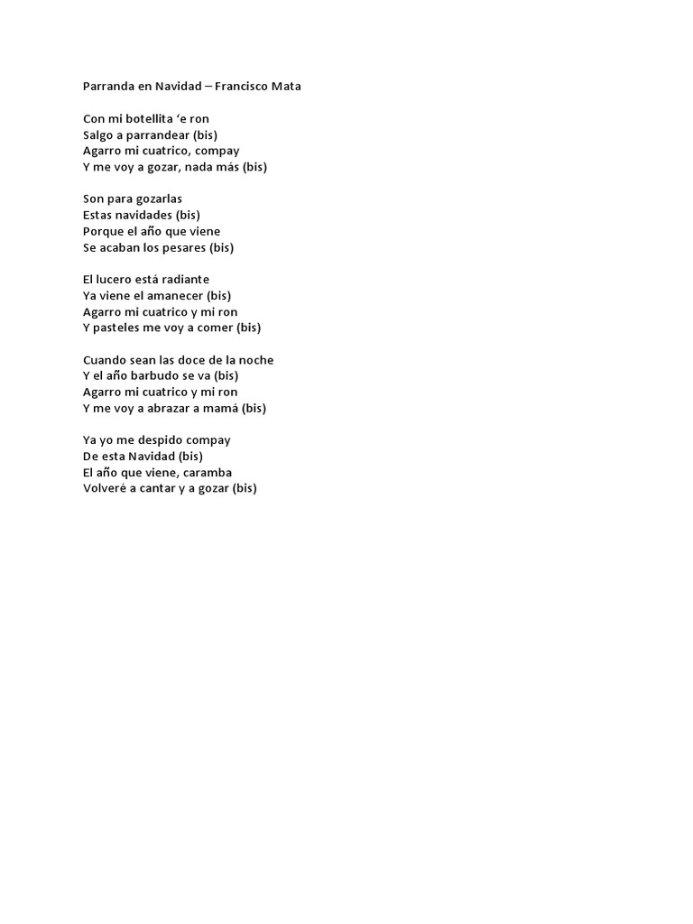Parranda Navideña: Letra y Tradición | PDF | Poesía