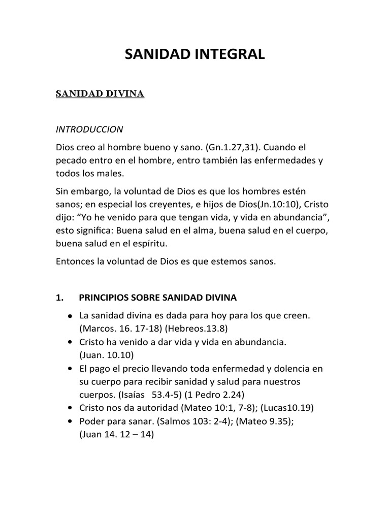 Sanidad Integral 2022 | PDF | Cristo (título) | Pecado