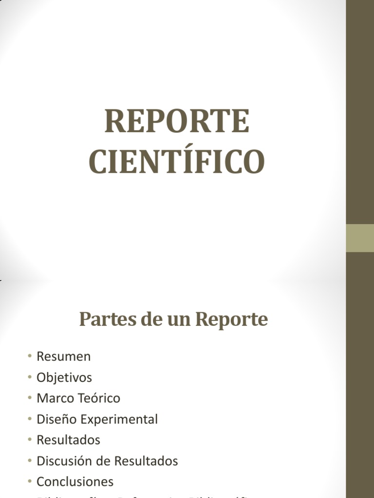 Partes de un Reporte Científico | PDF | Teoría | Experimentar