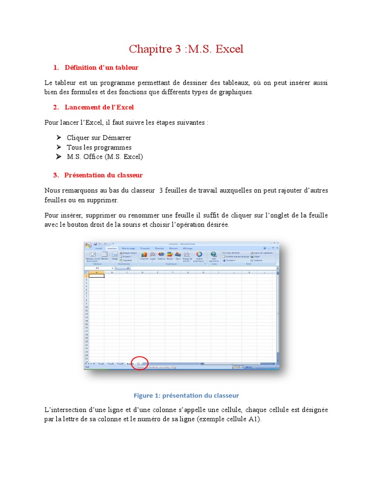 Chapitre 3 - Excel-Version2003 | Download grátis PDF | Microsoft Excel | Feuille de calcul