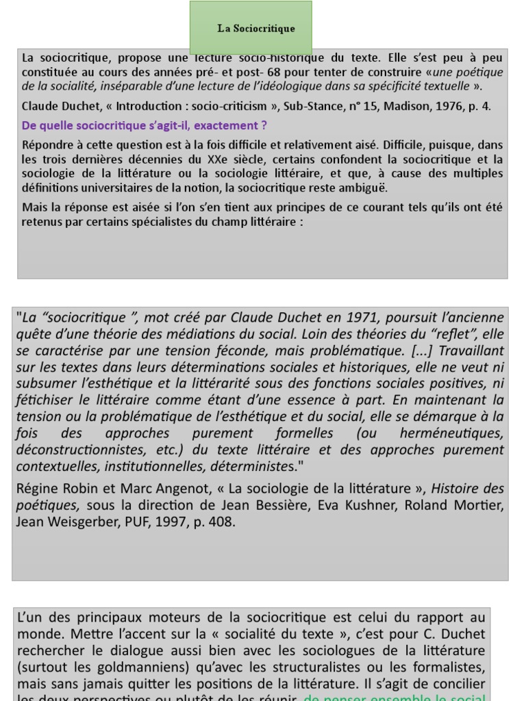 La Sociocritique | PDF