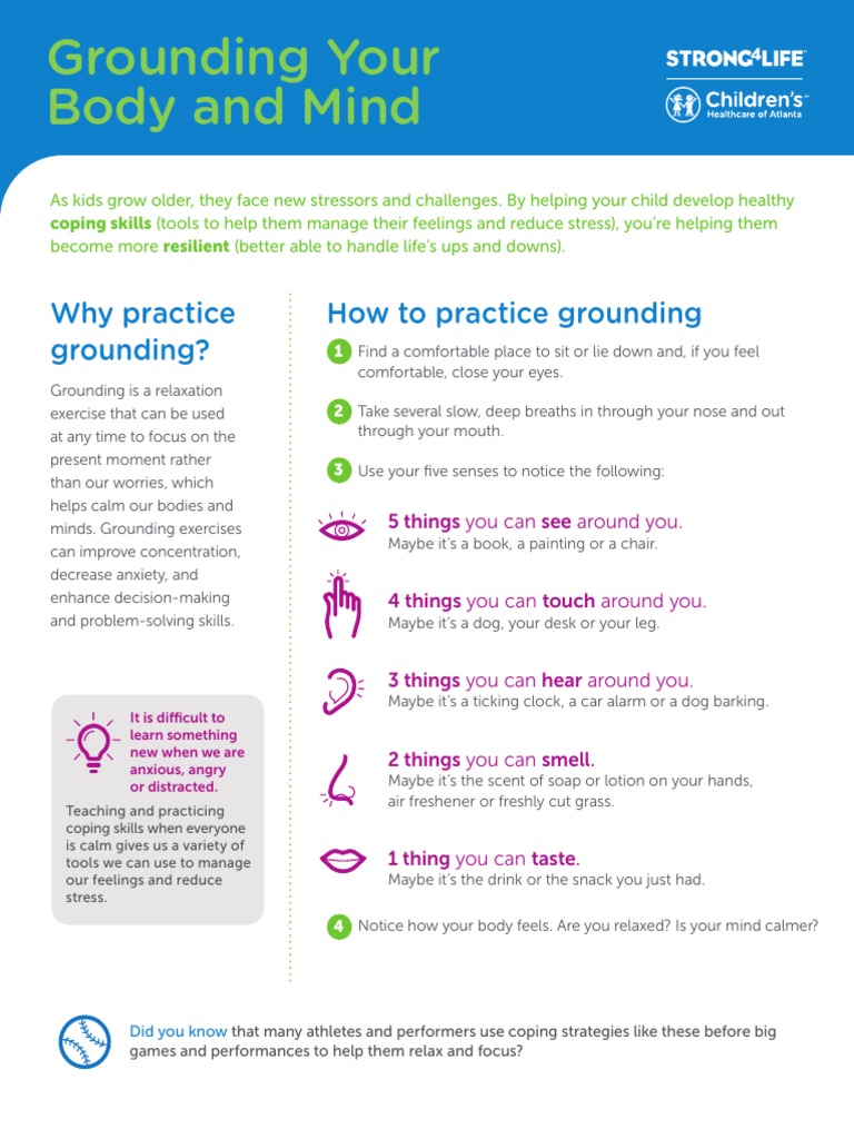 Coping Skills For Kids Grounding Your Body and Mind | PDF ...