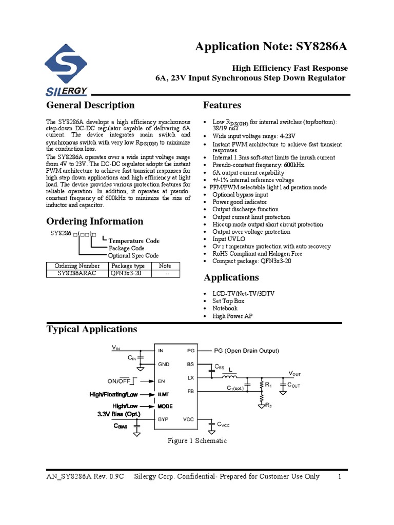 1806090926_Silergy-Corp-SY8286ARAC_C178251 | PDF | Capacitor | Inductor