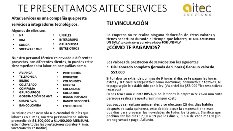 PRESENTACION AITEC SERVICES 2022 Actualizada | PDF