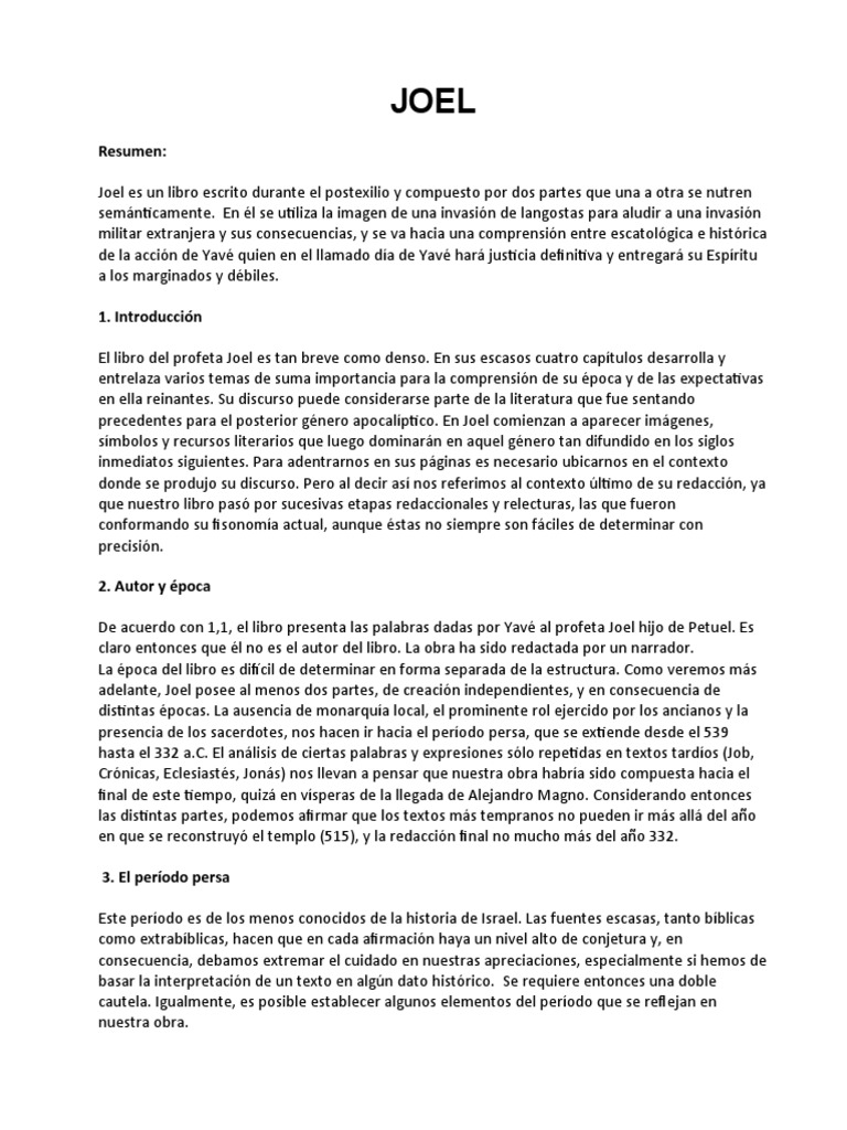 El Libro de Joel | PDF | Imperio aqueménida | Nación