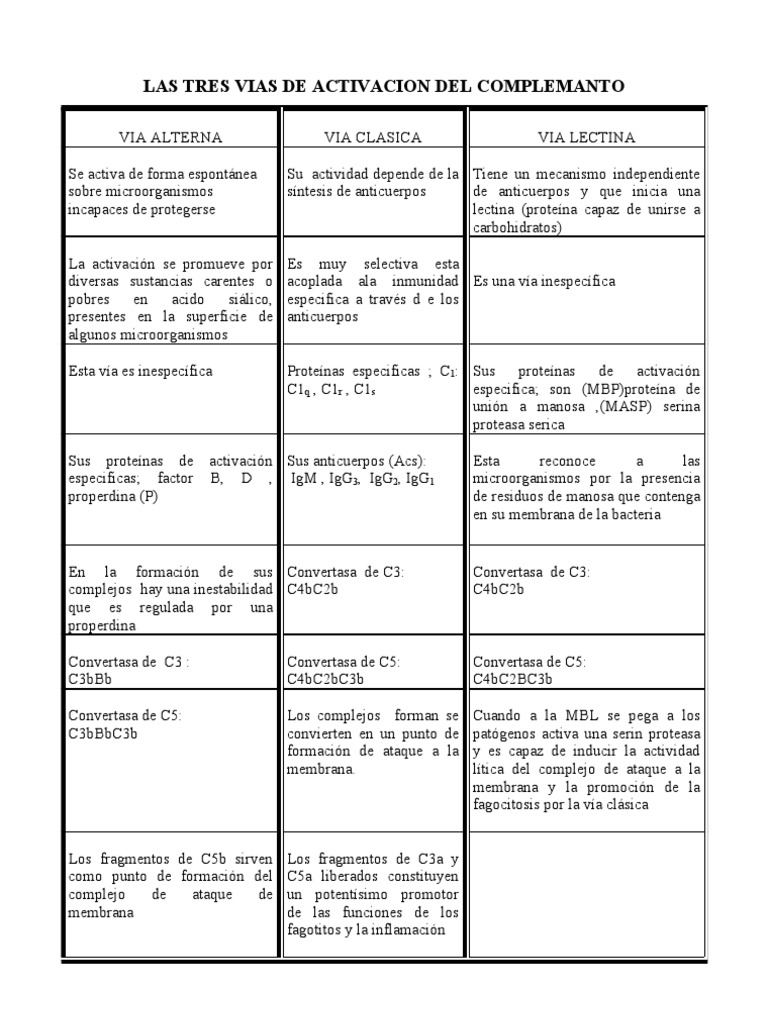 Vias de Activación Del Complemento | PDF