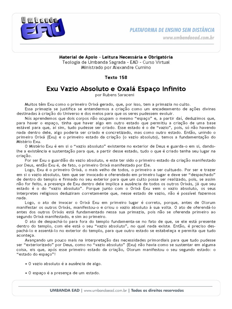 01 - Texto 158 - Exu - O Vazio | PDF | Estado | Absoluto (Filosofia)