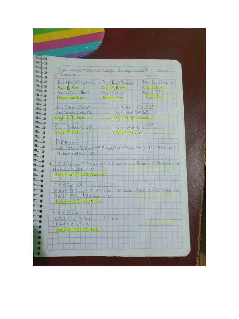 Tema 16-Viga Empotrada Con Carga Trapezoidal e Inclinada | PDF