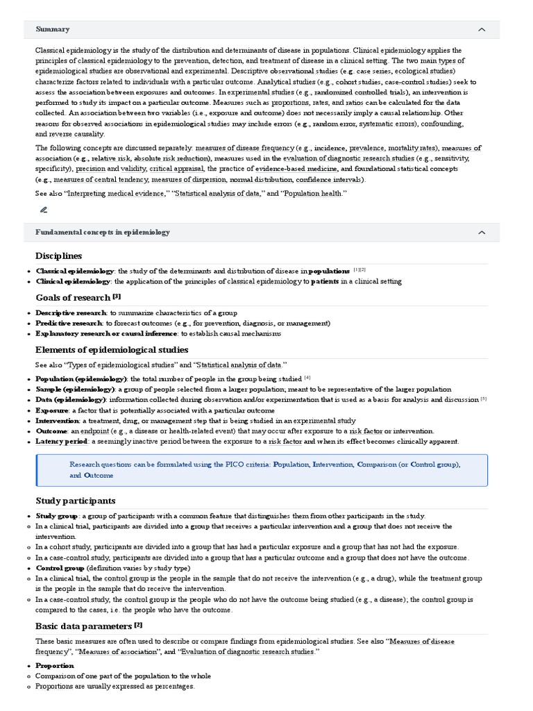 Epidemiology - AMBOSS | PDF | Epidemiology | Cohort Study