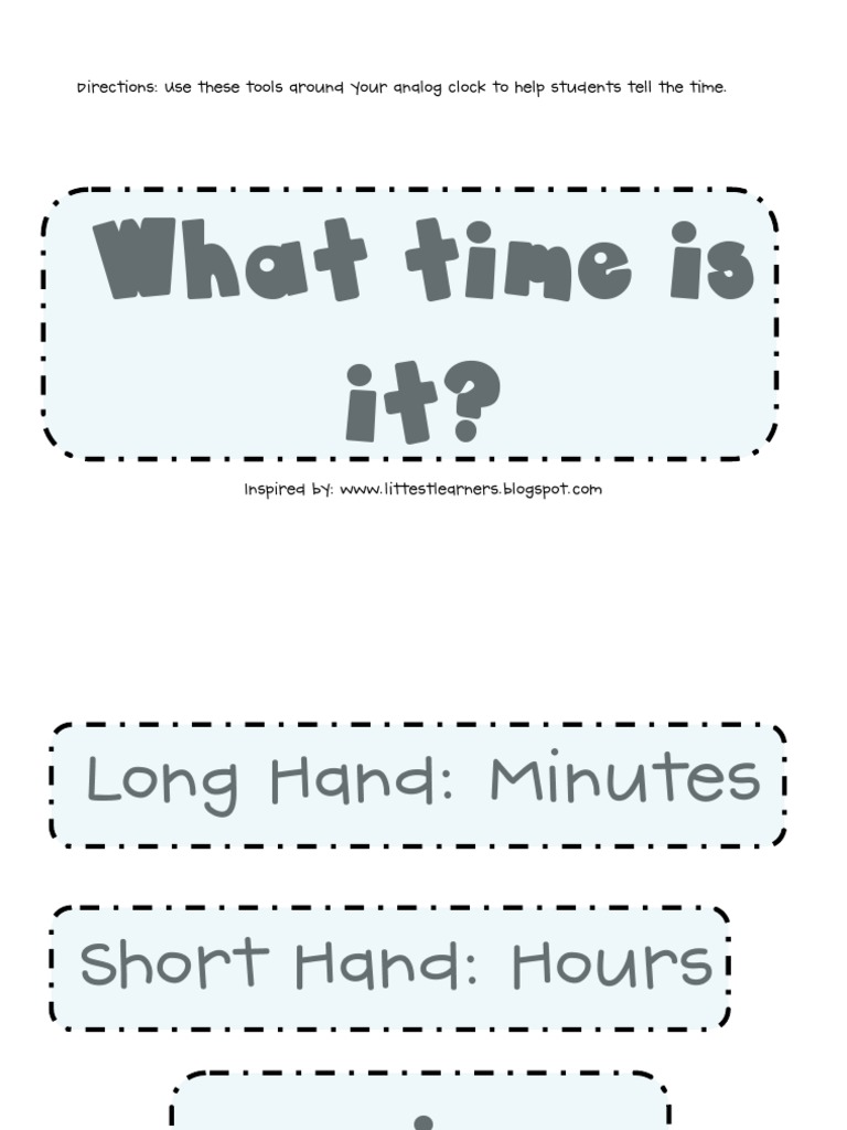 Learning to Tell Time Basics | PDF | Career & Growth