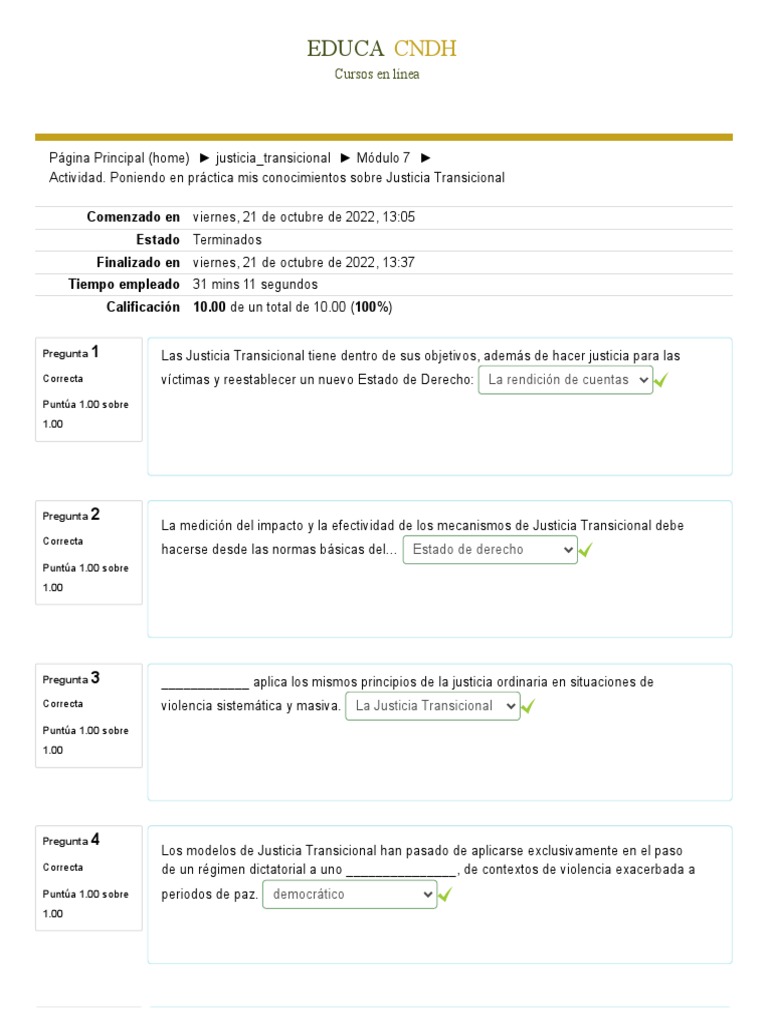 TEMA 4 MODULO 7 Actividad. Poniendo en Práctica Mis Conocimientos Sobre Justicia Transicional ...