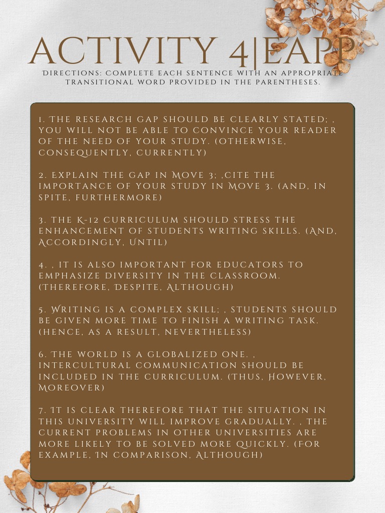Activity 4 Eapp | PDF | Career & Growth | Language Arts & Discipline